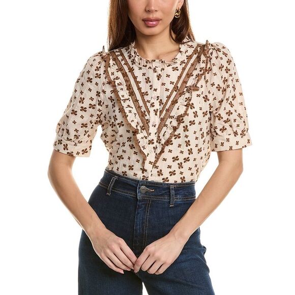 ANNA KAY | Tops | Anna Kay Womens Elly Floral Blouse Beige | Poshmark
